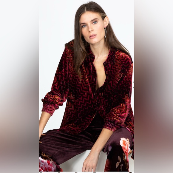 Johnny Was | Tops | Johnny Was Belle Velvet Oversized Shirt | Poshmark